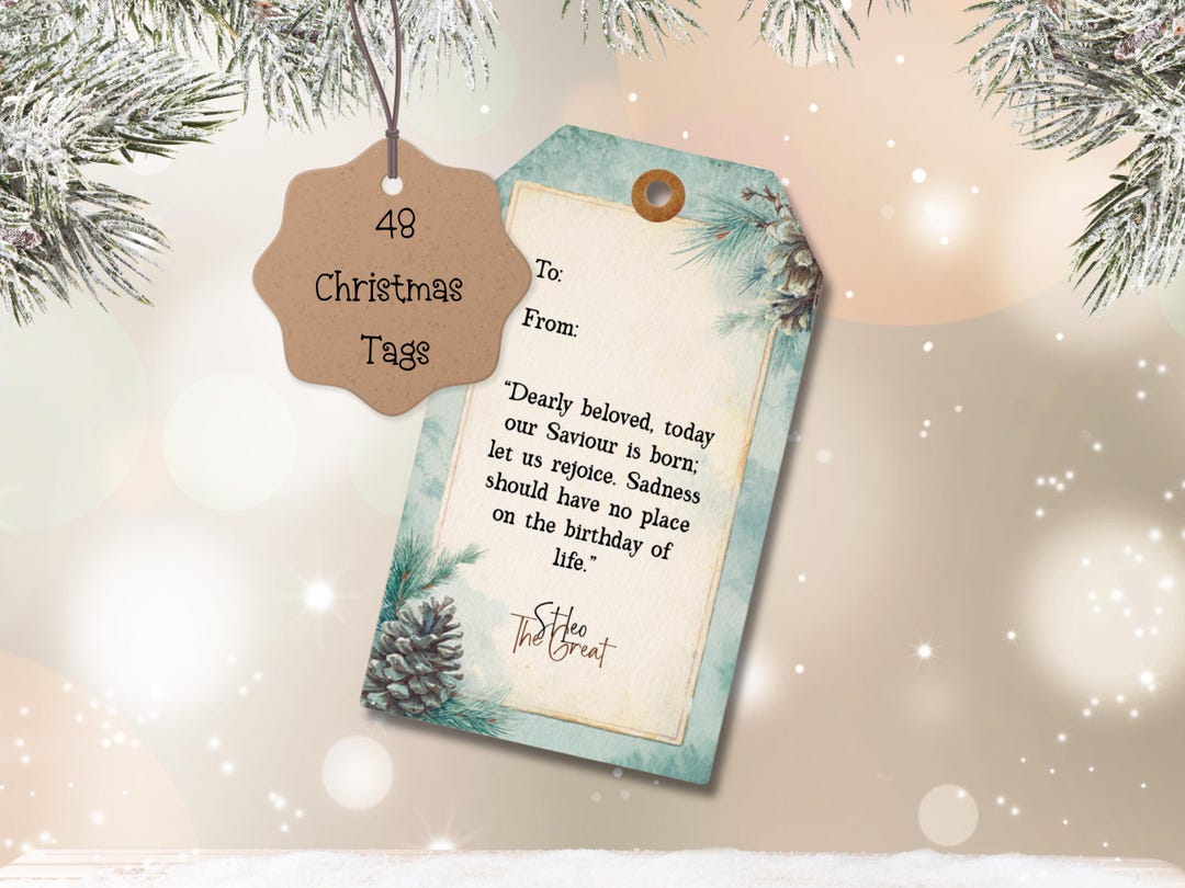 Religious Christmas Scripture Gift Tags, Festive Nativity Digital ...