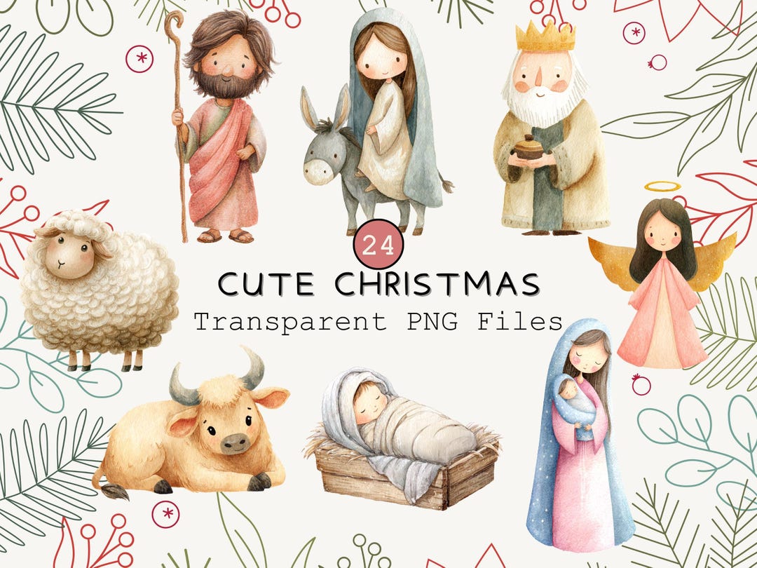 Cute Nativity Christmas Clip Art, Religious Transparent Commercial Use ...
