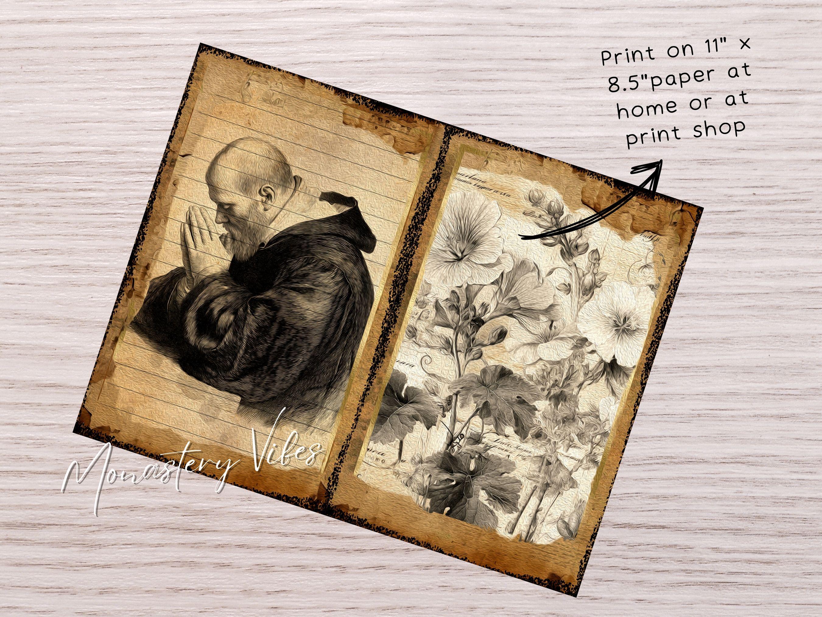 Catholic Sepia Tinted Junk Journal Pages, Vintage Scripture Scraps ...