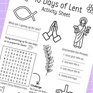 Christian Lent Activity Sheet, Catholic Children's Liturgy Colouring ...