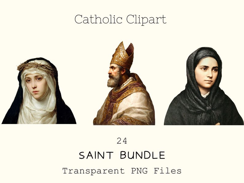 Catholic Saint Transparent Clipart, Vintage Oil Painting PNG Collection ...