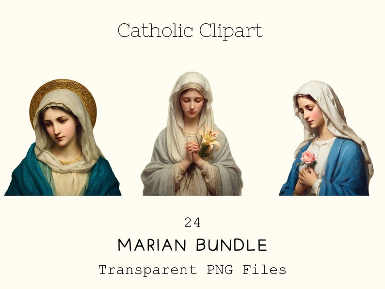 Catholic Blessed Virgin Mary Clipart Collection, Transparent Religious ...