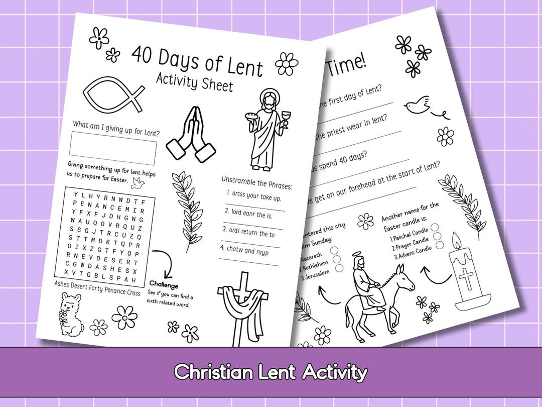 Christian Lent Activity Sheet, Catholic Children's Liturgy Colouring ...