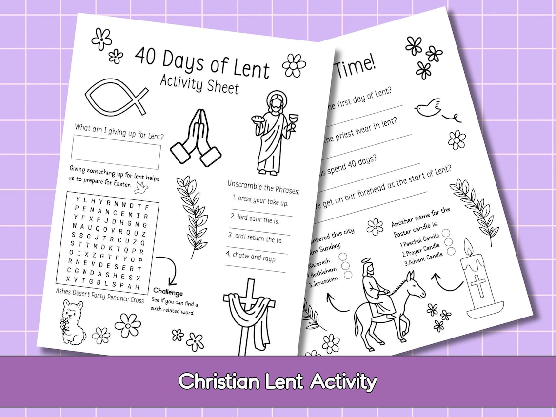 Christian Lent Activity Sheet, Catholic Children's Liturgy Colouring ...