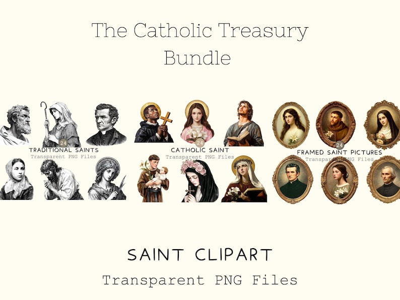 Entire Store Catholic Clipart Bundle, Transparent Christian Pngs, Saint ...