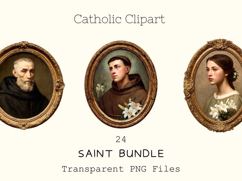 Catholic Framed Saints Clipart Collection, Transparent Religious Pngs ...