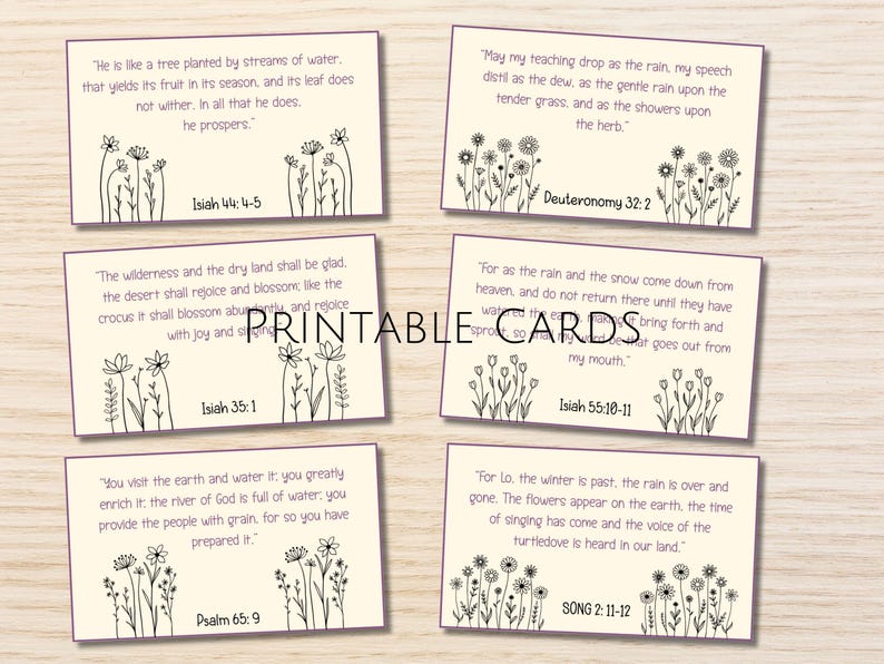 Printable Spring Scripture Cards, Digital Easter Christian Prayer ...