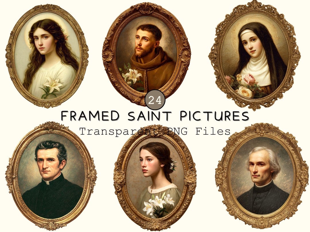 Catholic Framed Saints Clipart Collection, Transparent Religious Pngs ...