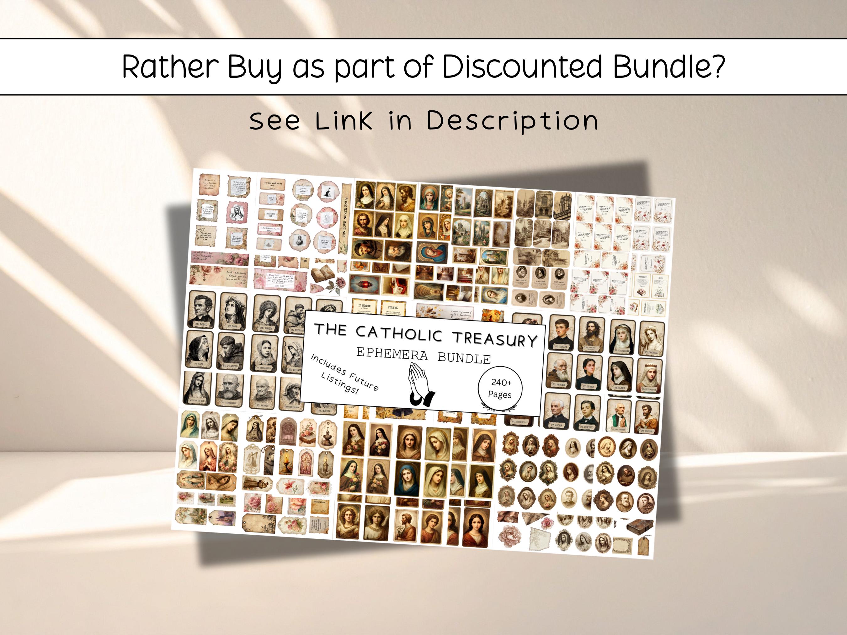 Christian Faith Junk Journal Ephemera, Traditional Catholic Scripture ...