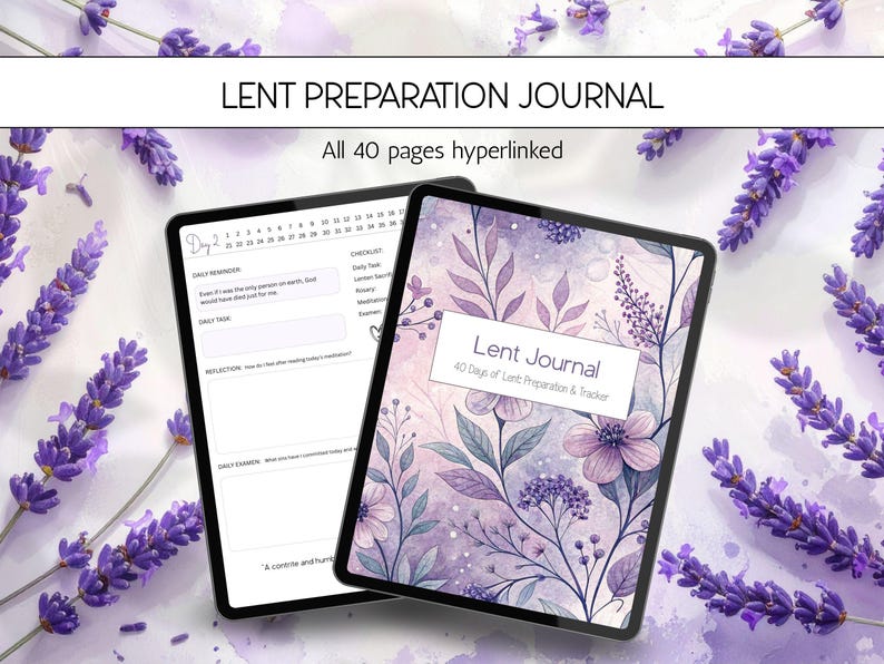 Catholic Lent Preparation Journal, Digital Hyperlinked Lenten Tracker ...