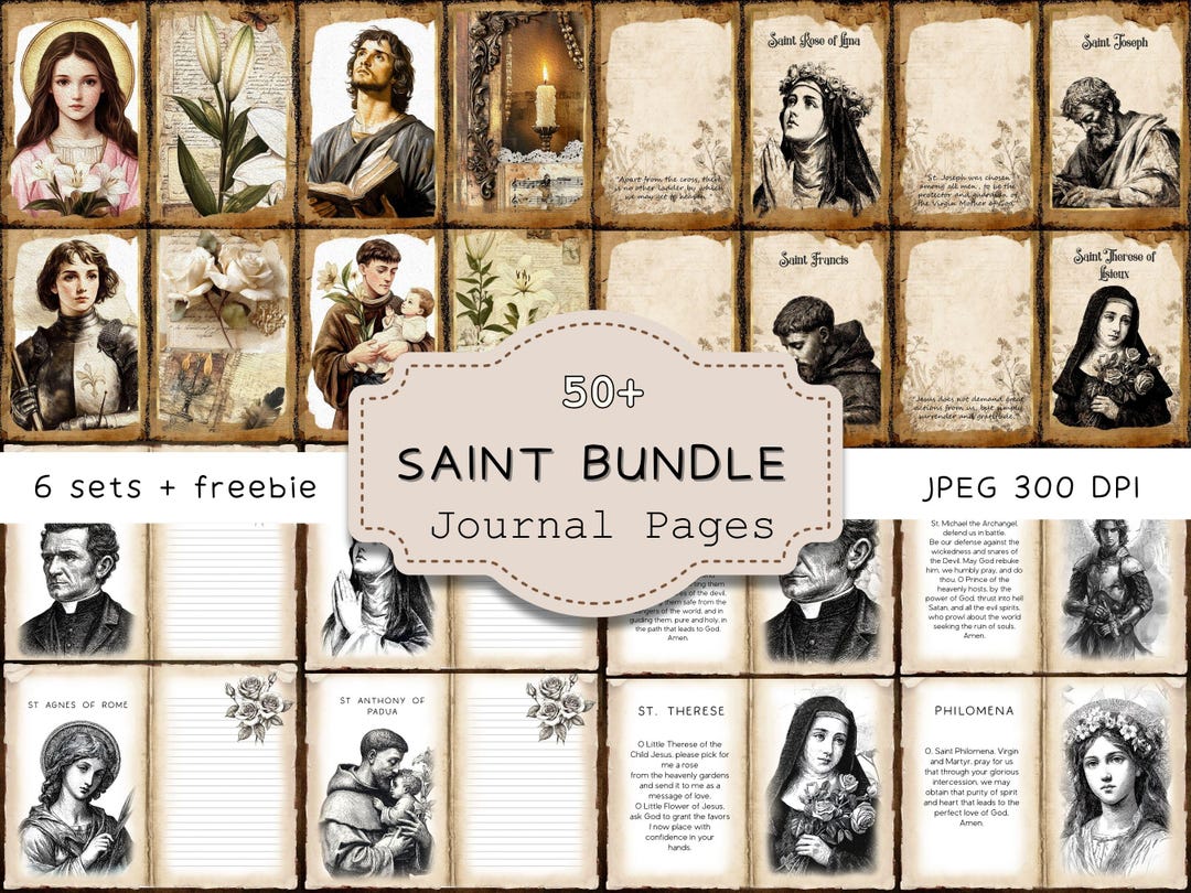 Catholic Saints Junk Journal Bundle, Religious Vintage Journaling ...