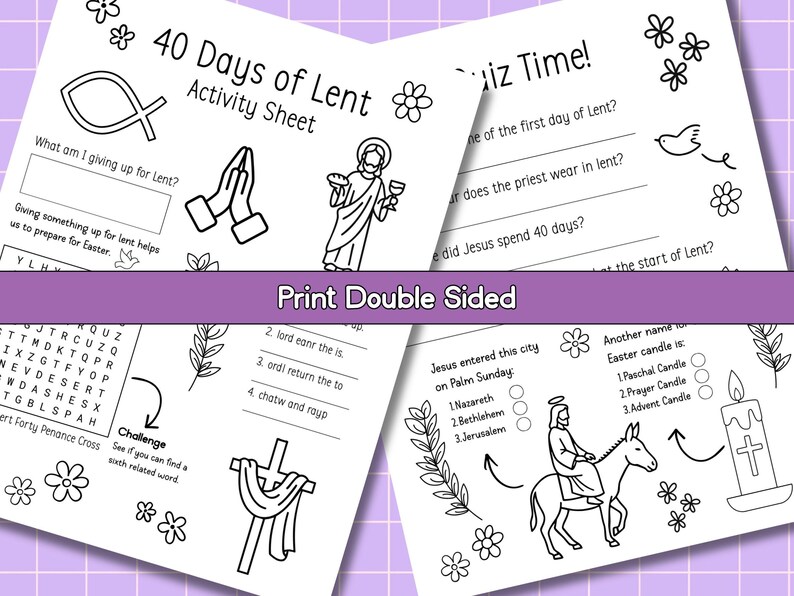 Christian Lent Activity Sheet, Catholic Children's Liturgy Colouring ...