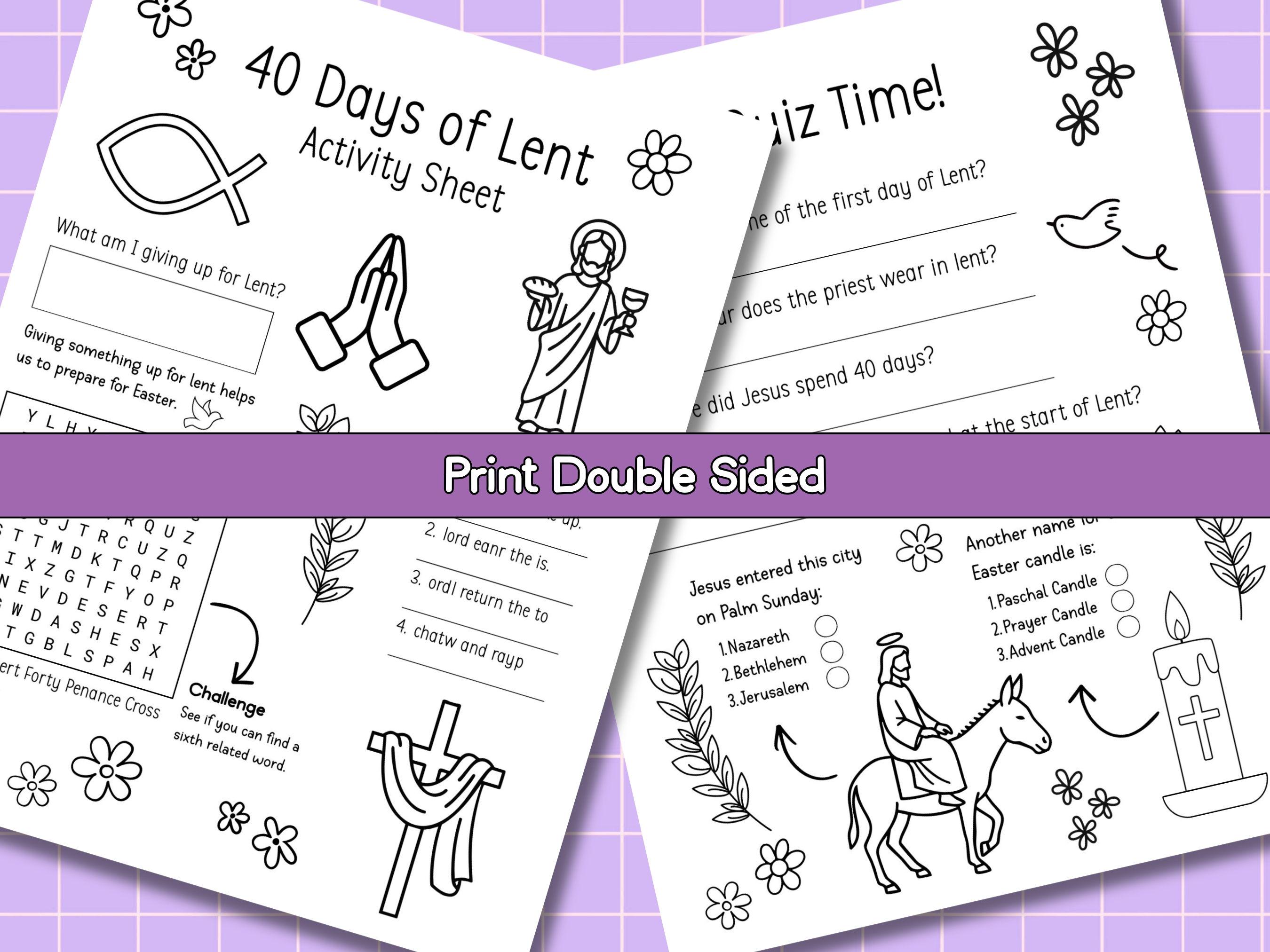 Christian Lent Activity Sheet, Catholic Children's Liturgy Colouring ...