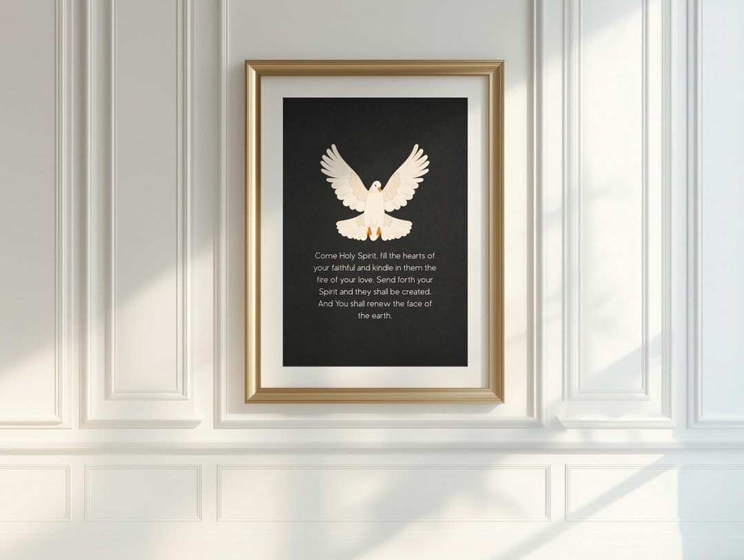 Come Holy Spirit Prayer Print, Blackboard Style Christian Wall Art ...