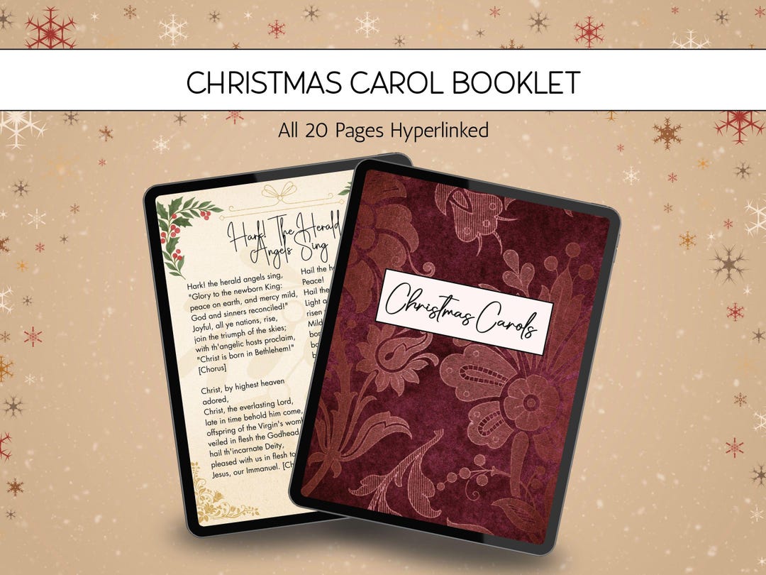 Digital Christmas Carol Booklet, Portable Traditional Christian Hymns ...