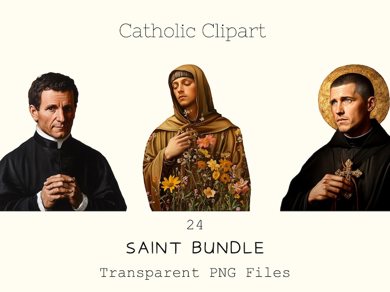 Catholic Saint Transparent Clipart, Vintage Oil Painting PNG Collection ...