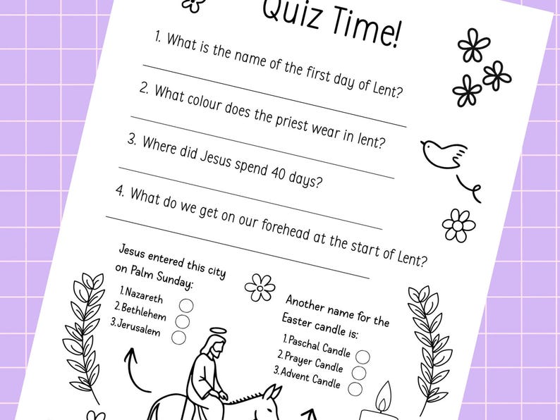 Christian Lent Activity Sheet, Catholic Children's Liturgy Colouring ...