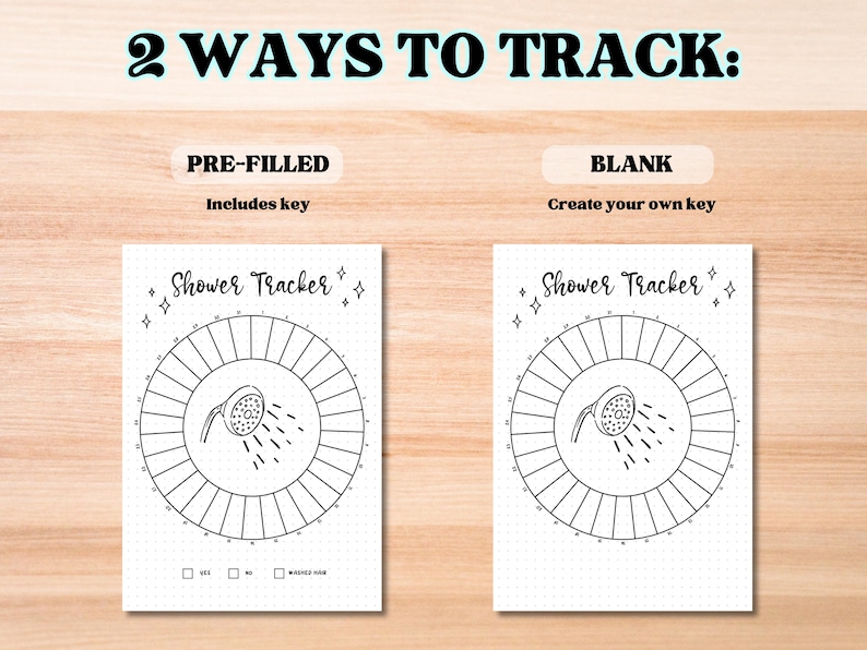 Shower Tracker, Printable Bullet Journal Page, Hair Wash Tracker ...