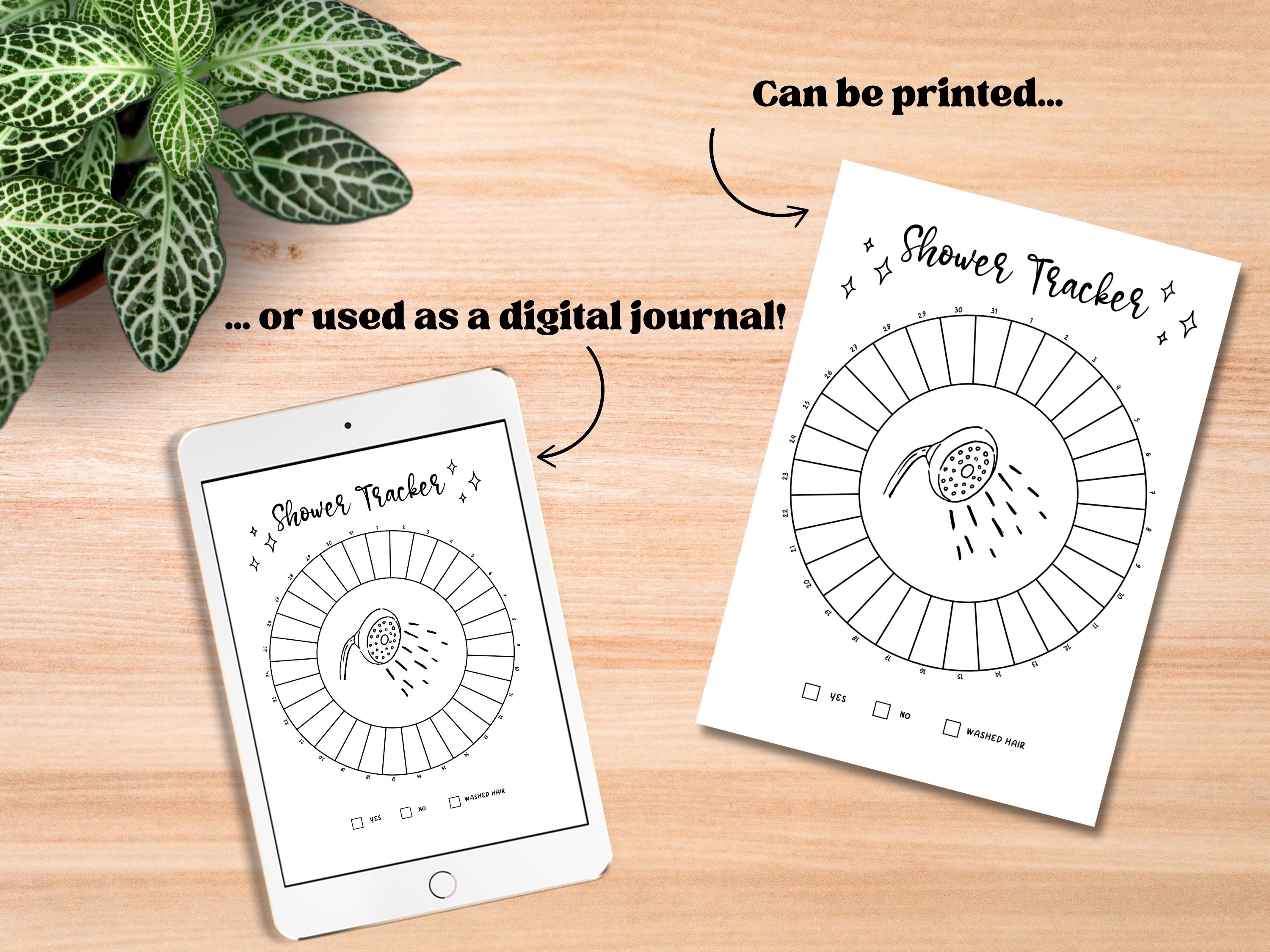 Shower Tracker, Printable Bullet Journal Page, Hair Wash Tracker ...