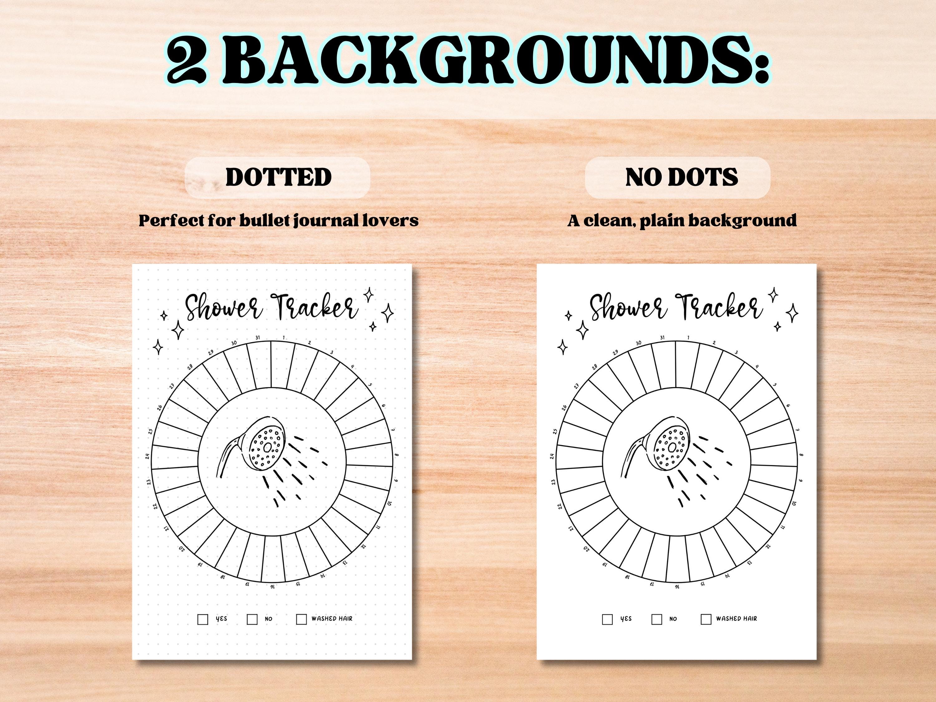 Shower Tracker, Printable Bullet Journal Page, Hair Wash Tracker ...