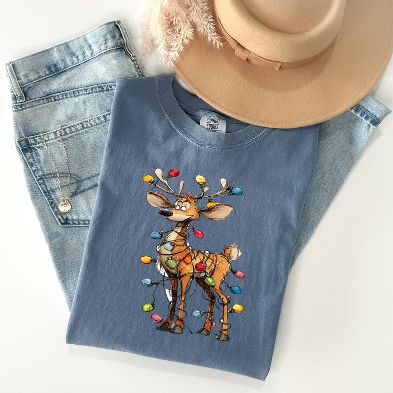 Funny Reindeer DTF Transfer, Ready to Press Boho Christmas Design - Etsy