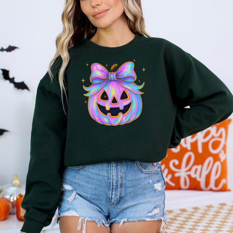 Iridescent Coquette Ghost DTF Transfer, Girly Halloween Heat Press ...