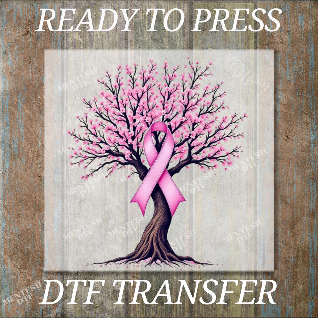 Breast Cancer Awareness Tree DTF Transfer, Ready to Press Hope, Family ...