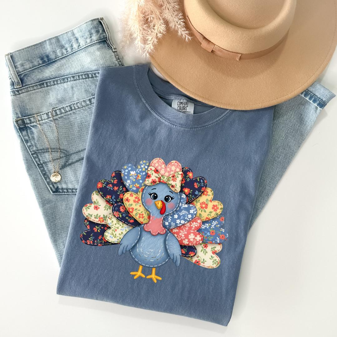 Patchwork Turkey DTF Transfer, Ready to Press Thanksgiving Fall Shirt ...