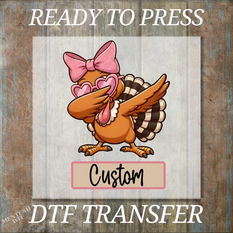Custom Kids Turkey DTF Transfer, Ready to Press Thanksgiving Iron-on ...