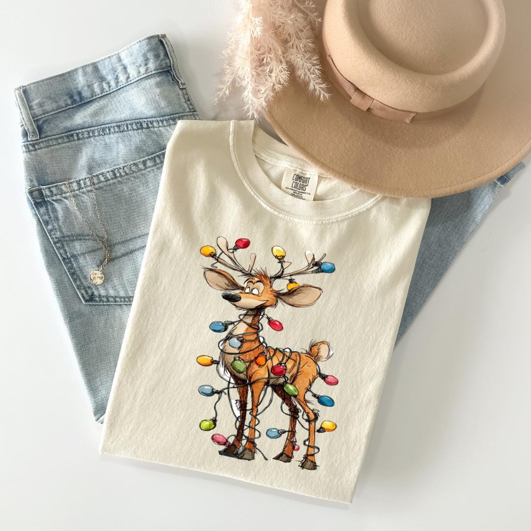 Funny Reindeer DTF Transfer, Ready to Press Boho Christmas Design - Etsy