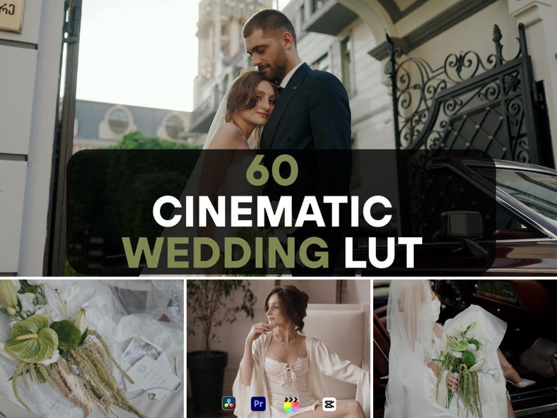 60 LUT Bundle | Wedding Luts Cinematic Pack | Romantic Film Look Color ...