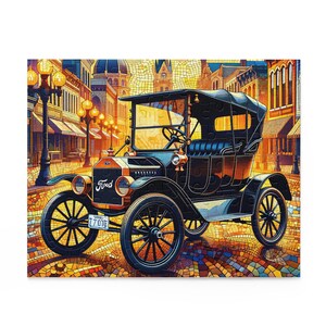 Ford Model T Car Jigsaw Puzzle | Vintage Old School Car Puzzle, Fun ...