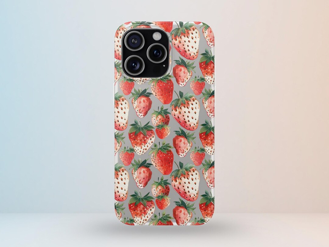 Strawberry Print Flexi Cases, Cute Phone Cases, Floral Cases, Gift for ...