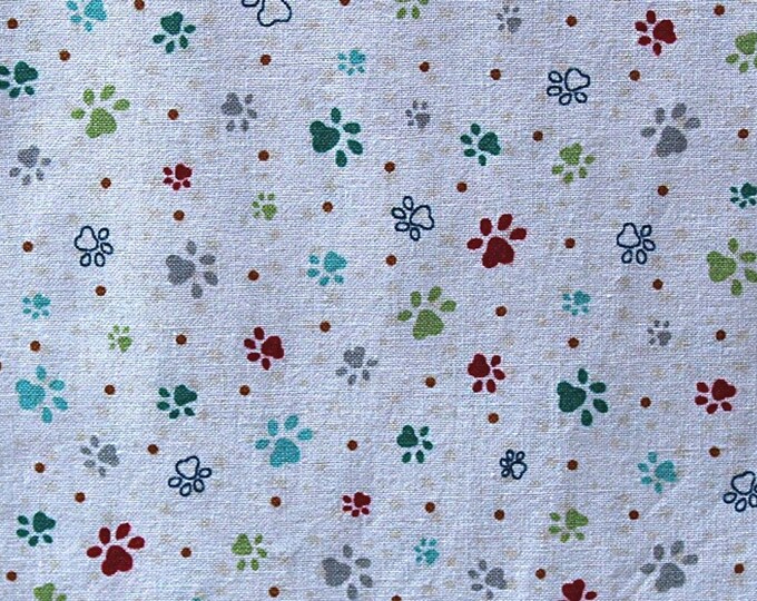 Paw Prints Fabric, 18 in X 43 In, Live Love Meow, Cat Paw Print, Sold ...