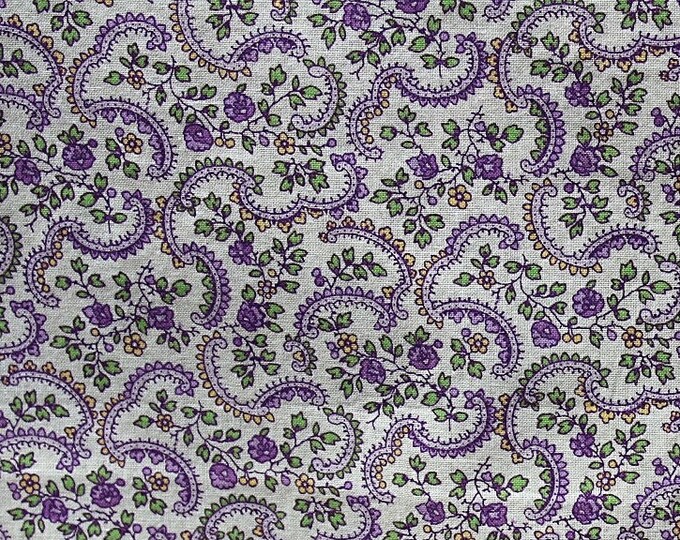 Purple Floral Fabric, Floral Fabric, 18 in X 42 Wide, Cotton Fabric ...