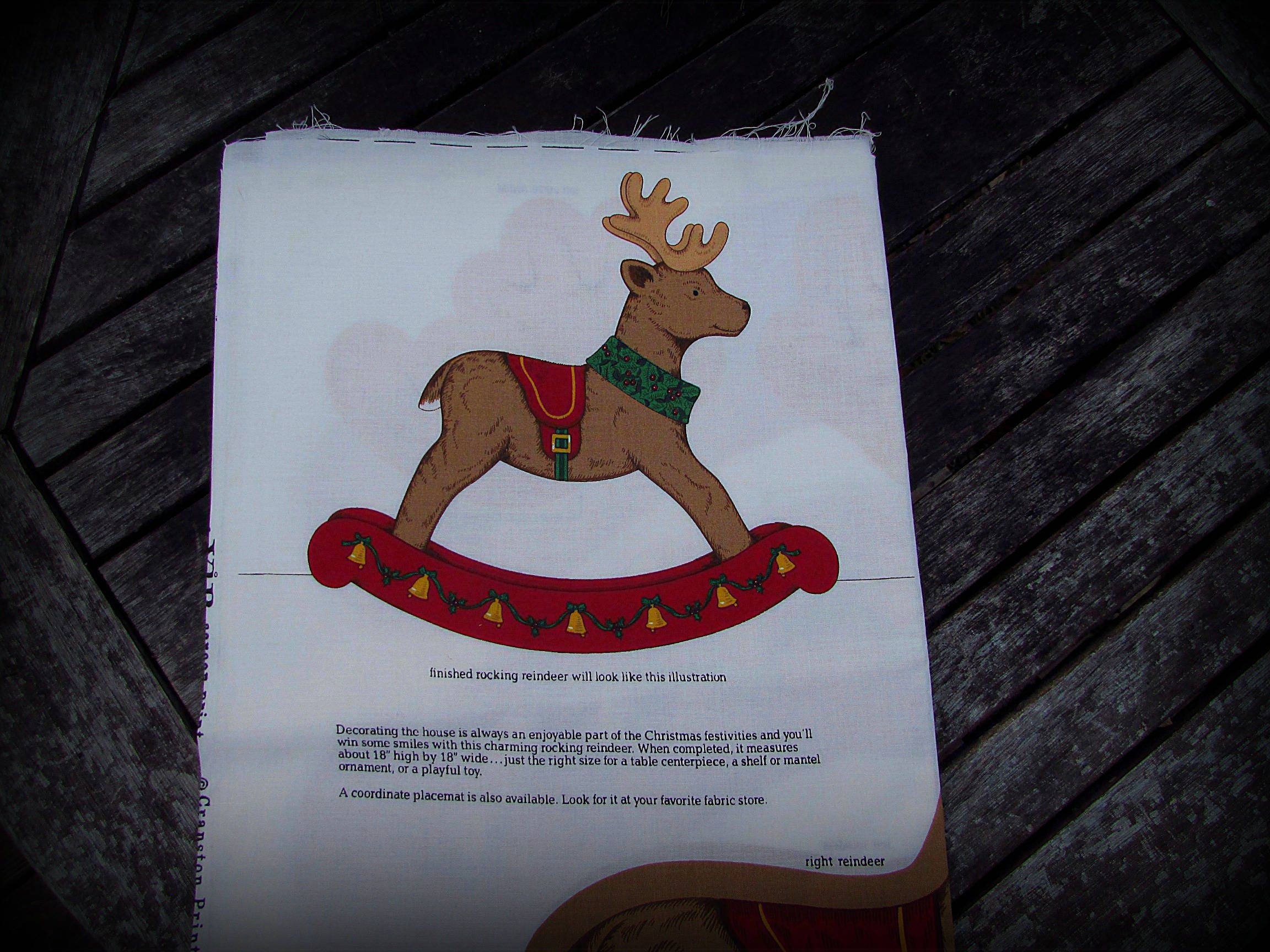 Rocking Reindeer Christmas Reindeer Christmas Fabric - Etsy UK