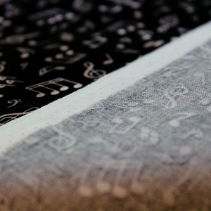 Music Note Fabric, Black Music Notes, Sold by Half Yard, Music Fabric ...