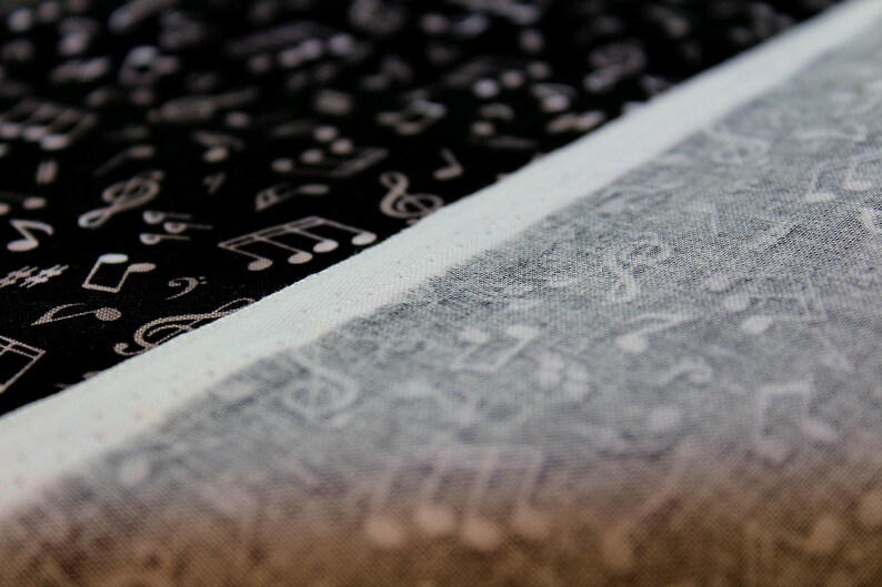 Music Note Fabric Black Music Notes Sold by Half Yard Music - Etsy