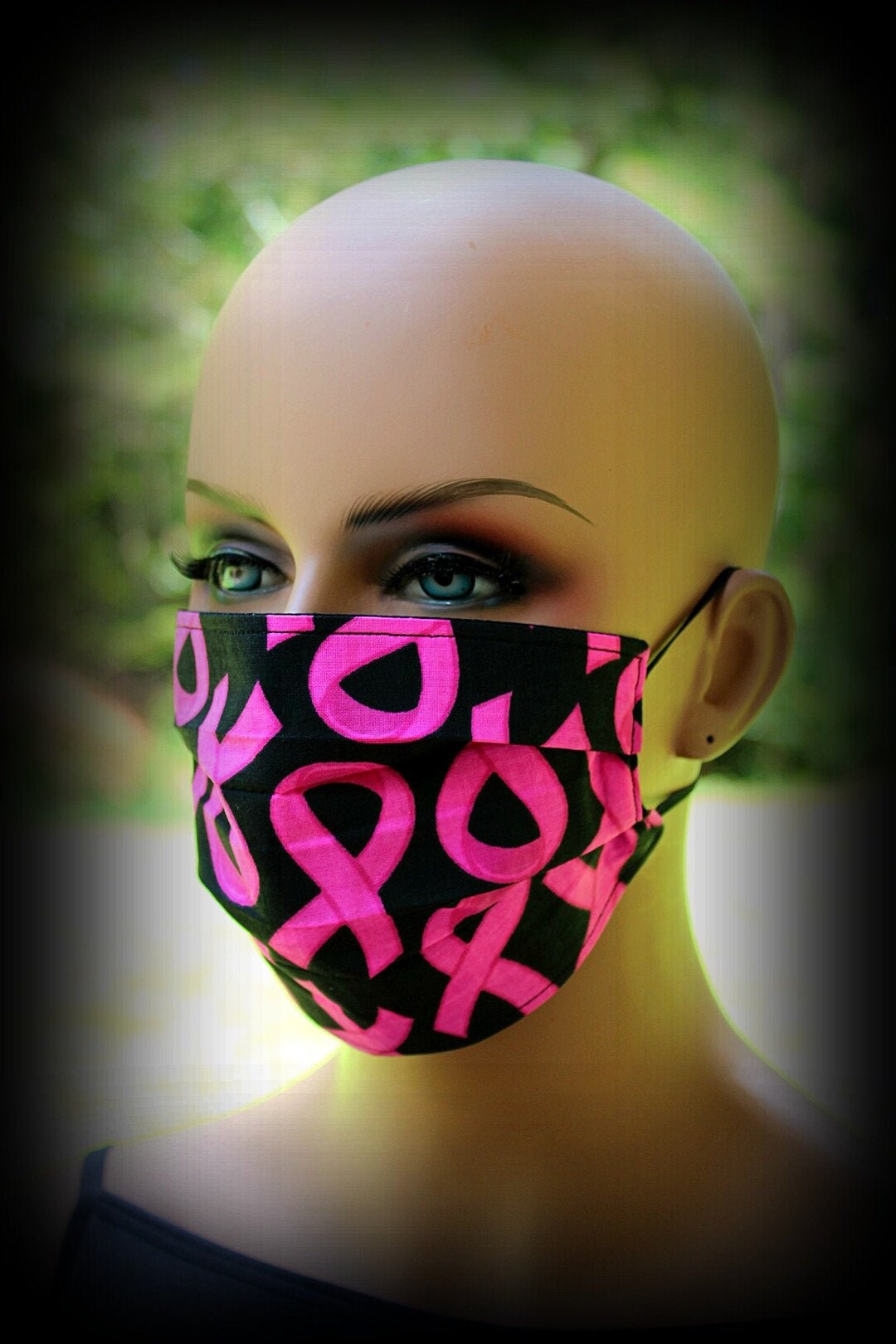 Fabric Face Mask, Dark Pink Ribbon, Breast Cancer, Cancer Awareness ...