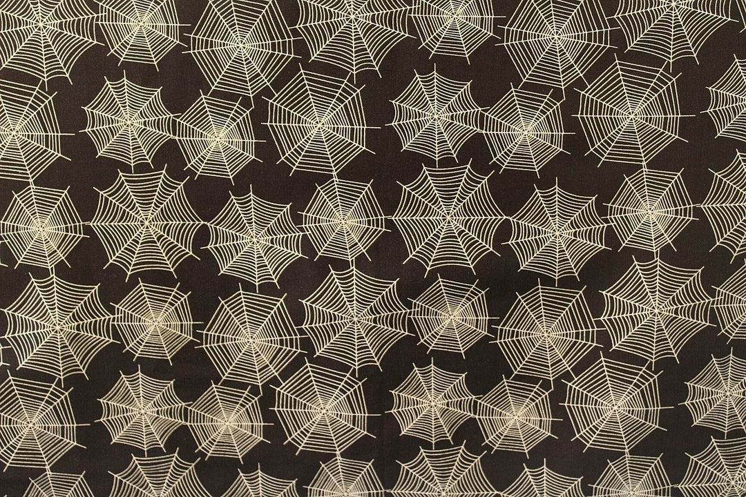 Spider Web Fabric, Black Cream Fabric, Cob Web Fabric, 18 X 44, Black ...