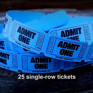 Blue Raffle Tickets, Raffle Tickets, 25 Tickets, Scrapbook Supply, Door ...