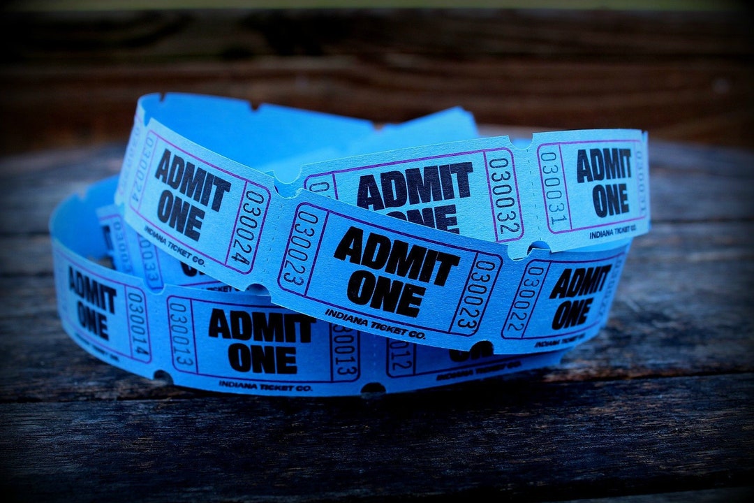 Blue Raffle Tickets, Raffle Tickets, 25 Tickets, Scrapbook Supply, Door ...