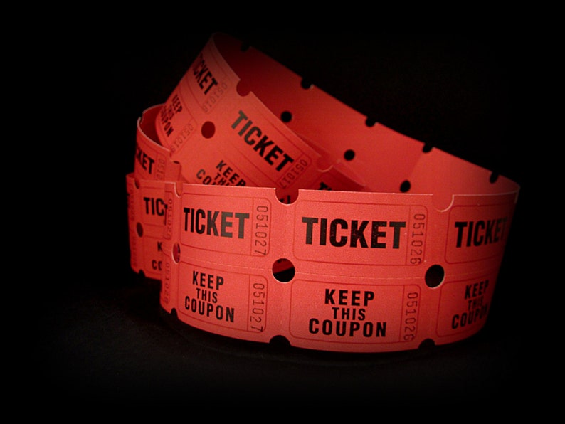 Raffle Tickets 25 Tickets Red Raffle Tickets Scrapbook - Etsy
