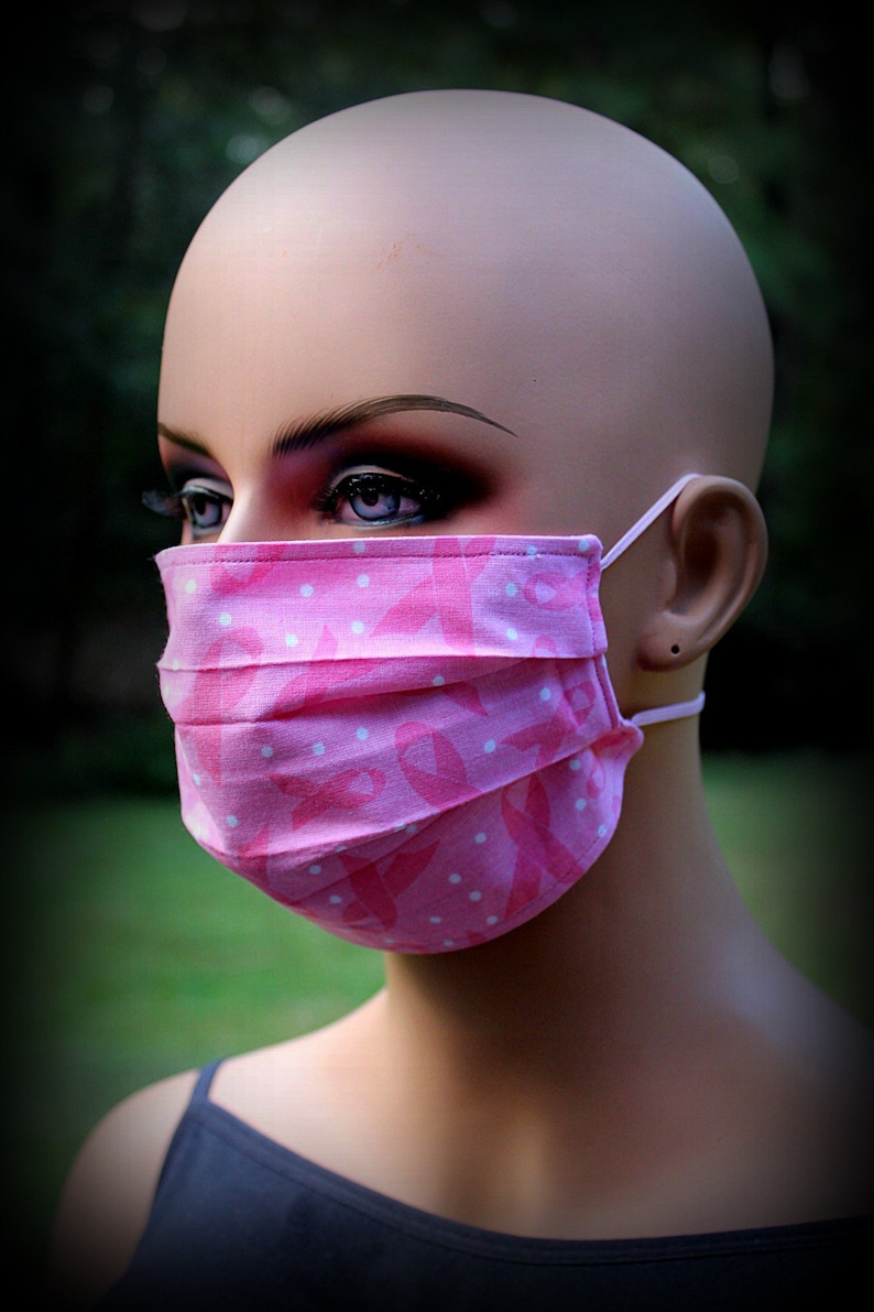 Fabric Face Mask, Breast Cancer Mask, Cancer Awareness, Pink Mask, Face ...