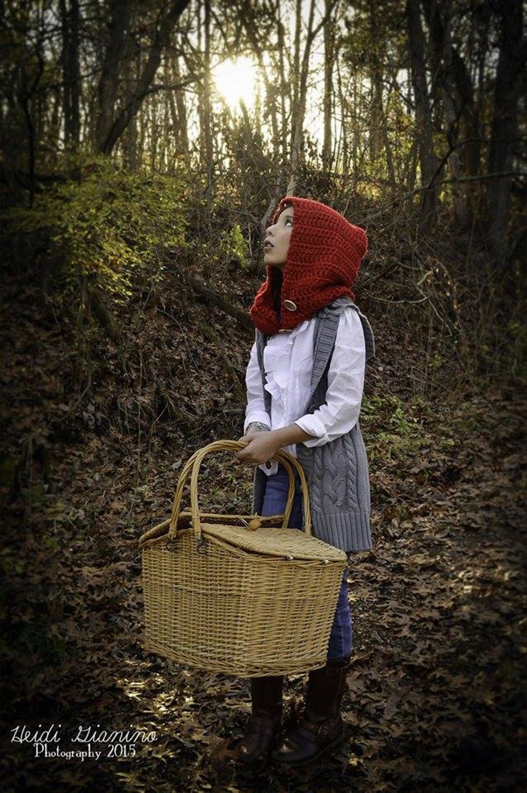 Red Hood Hat, Red Hat Scarf, Womens Scarf, Red Hoodie, Red Neckwarmer ...