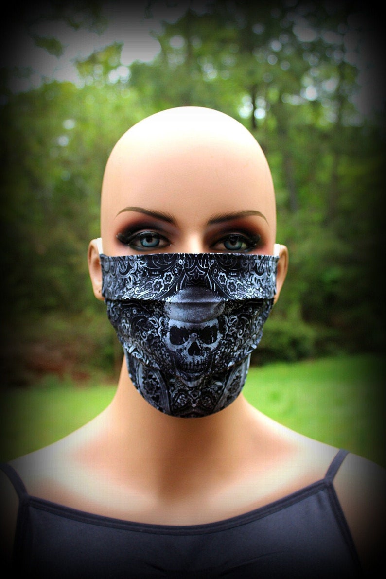 Fabric Face Mask Filigree Skull Skull Mask Single Skull - Etsy