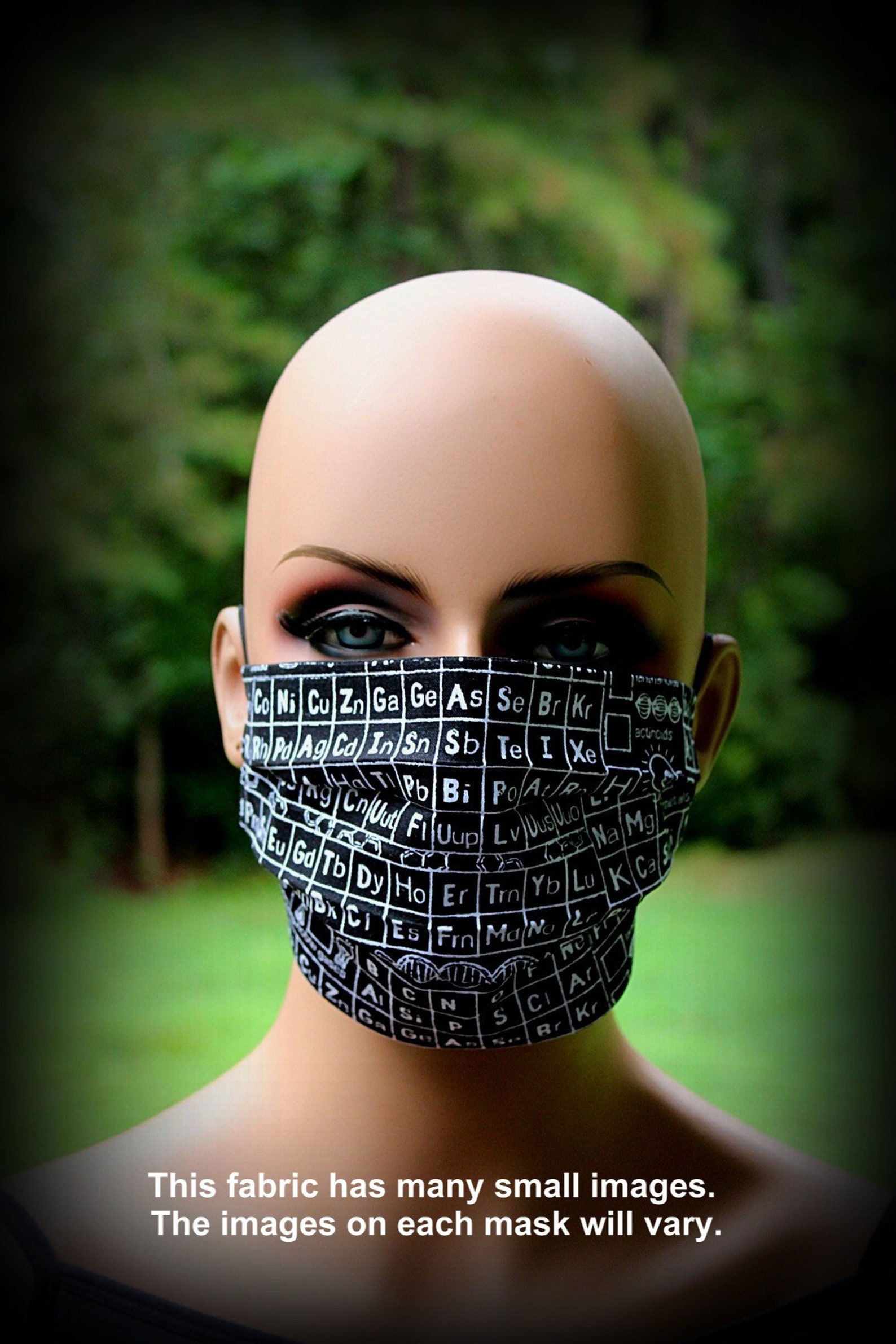 Fabric Face Mask Black Periodic Periodic Table Mask Science - Etsy