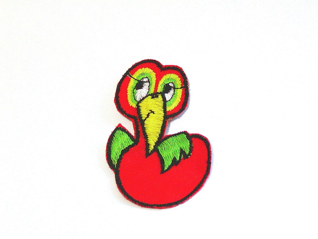 Red Bird Patch, Gooney Applique, Red Bird, Cartoon Bird, Embroidered ...