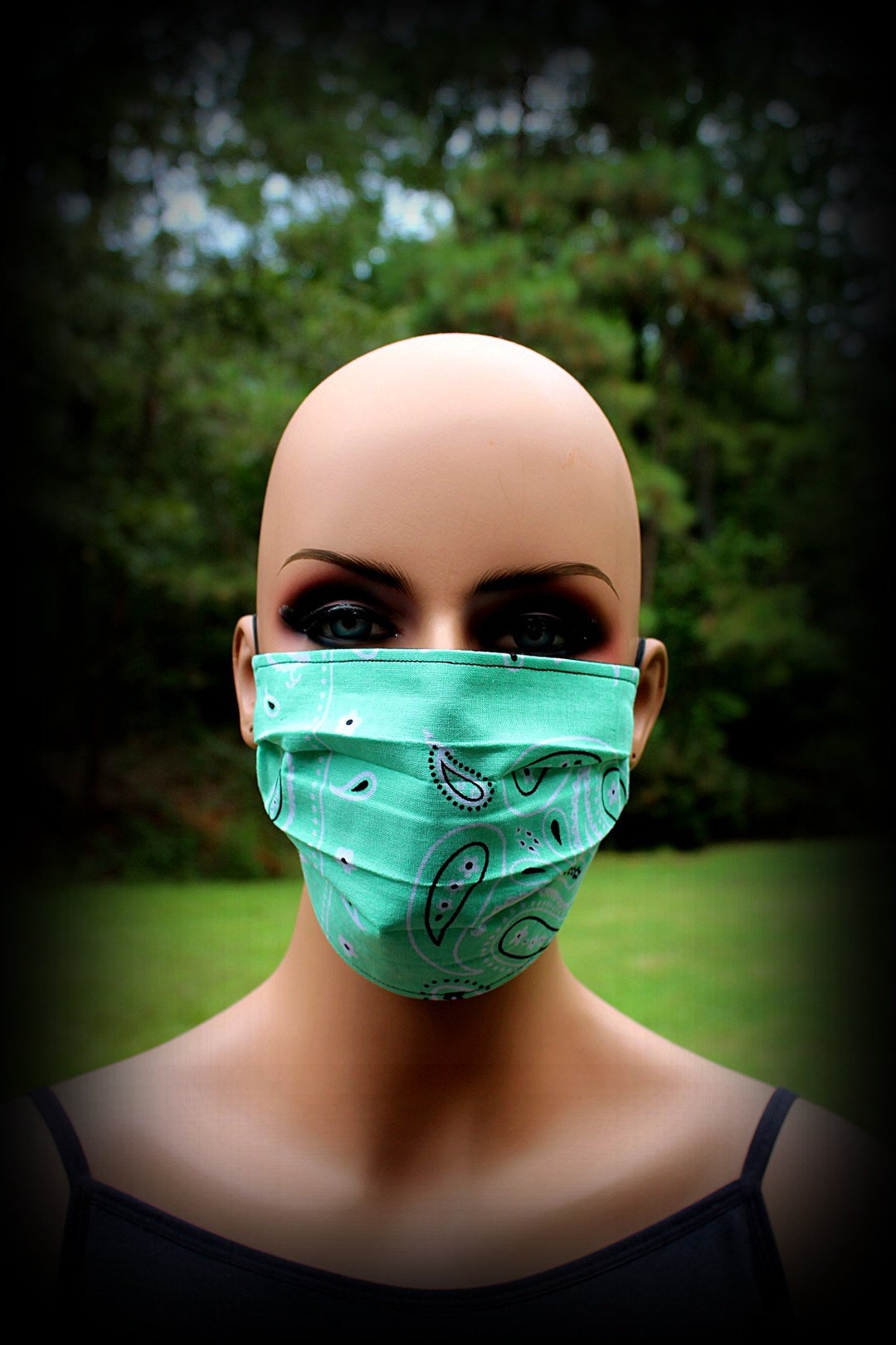 Fabric Face Mask Mint Green Mask Green Bandana Mask Green - Etsy