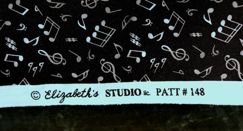Music Note Fabric Black Music Notes Sold by Half Yard Music - Etsy